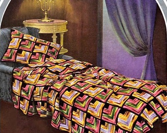 Amazing Pyramid Afghan Pattern Retyped Large Print Vintage