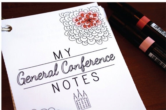 FLIPBOOK-General Conference Doodle by TheRedHeadedHostess on Etsy