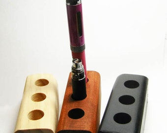 Ecig Stand Holder - 3 Hole Wooden E-Cig Vapor for 450,650,900,1100