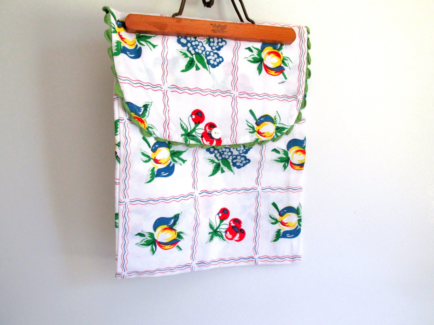 Vintage Rag Bag, Kitchen Linen, Rag Storage, Retro Kitchen Organization ...