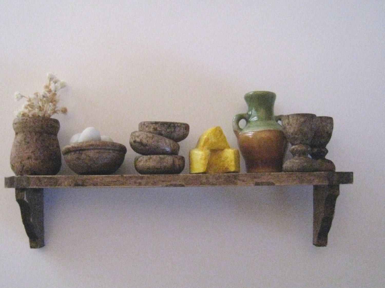 Medieval shelf four with accessories twelfth scale