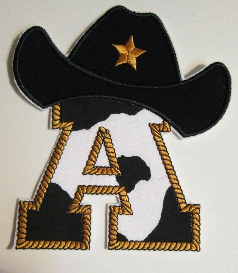 Vaquera o vaquero Letras y números hierro en apliques