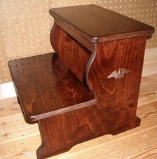 XX 2 Wood Step Stool - Mahogany - W/ Embossed American Eagle