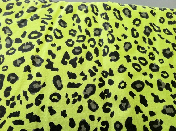 Cheetah print fabric lime green by TheUntangledThread on Etsy
