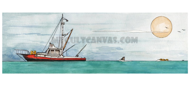 Original JAWS ORCA Chase Great White Shark Boat