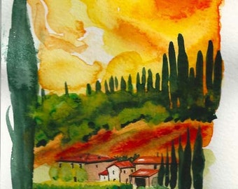 Italian Landscape ART Painting Original by ArtistaToscana on Etsy