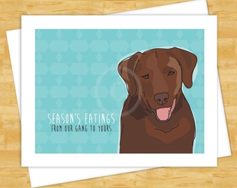 Chocolate lab cards | Etsy