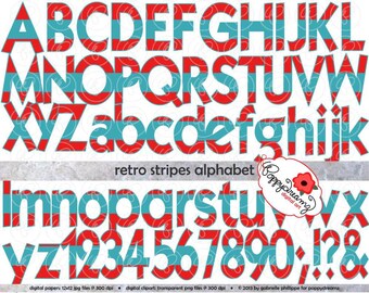 Popular items for striped alphabet on Etsy