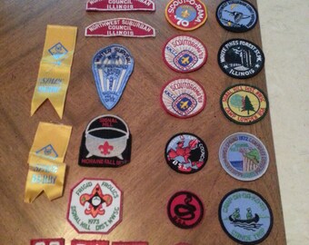 Vintage Lot of 28 Boy Scouts and Cub Scouts Patches and Ribbons Iron On ...
