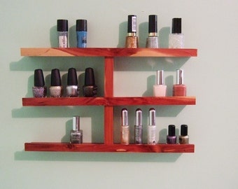 Cedar Nail Polish Rack Wall Storage Holder