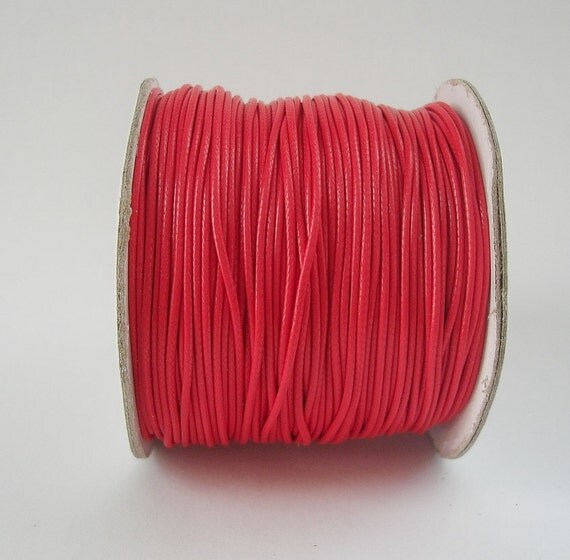 Wax Cord Korea Waxed Polyester Cords Red 1mm Stringing Macrame