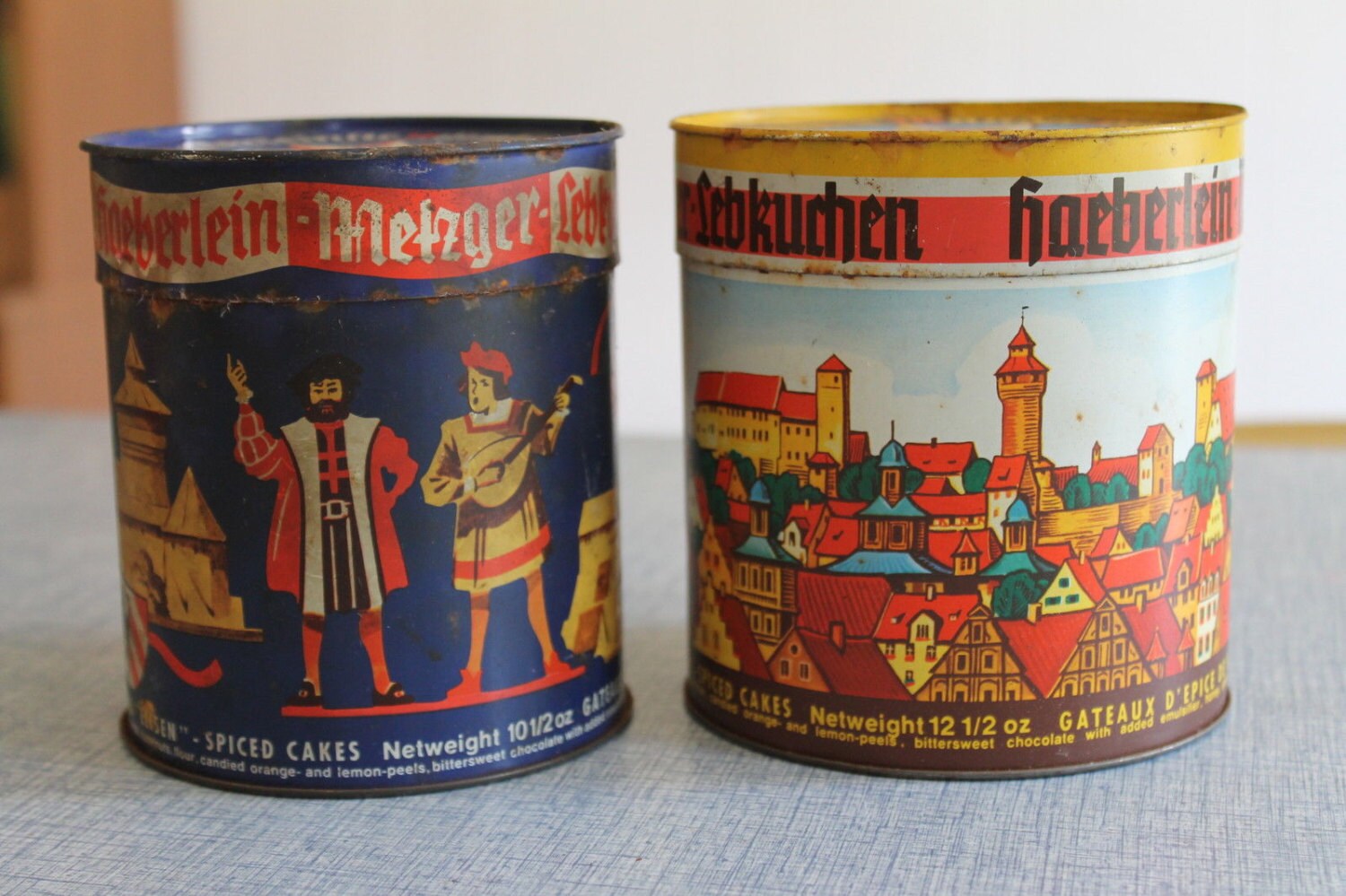 Vintage Set of 2 German Haeberlein Metal Tin Desert Containers Great ...