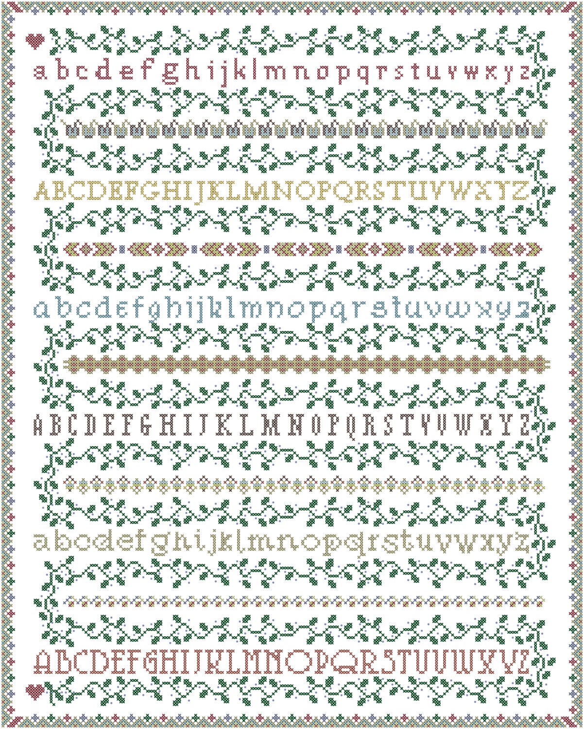 Sampler Cross Stitch Pattern/Sampler Counted Cross Stitch