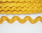 Items similar to 5 Yards Gold Metallic Rick Rack Trim, Gold Trim, Gold ...