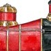 Red Steam Engine Locomotive watercolor print 8x10