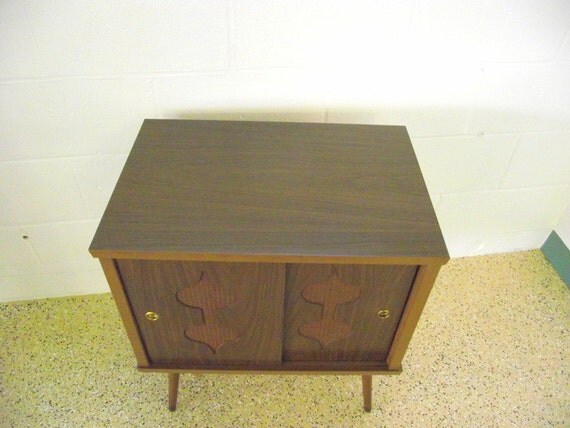 Mid Century Modern Record Player Cabinet storage Console Fab