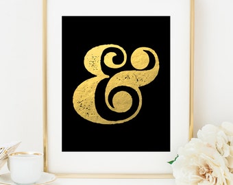 Gold foil ampersand | Etsy
