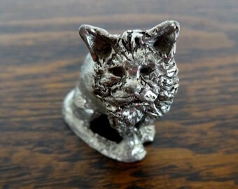 Pewter cat figurine | Etsy