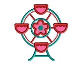 Items similar to Ferris Wheel Applique Machine Embroidery Design ...