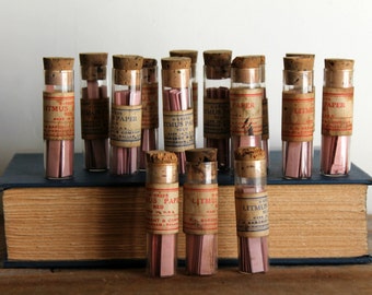 vintage litmus paper glass vials--instant collection