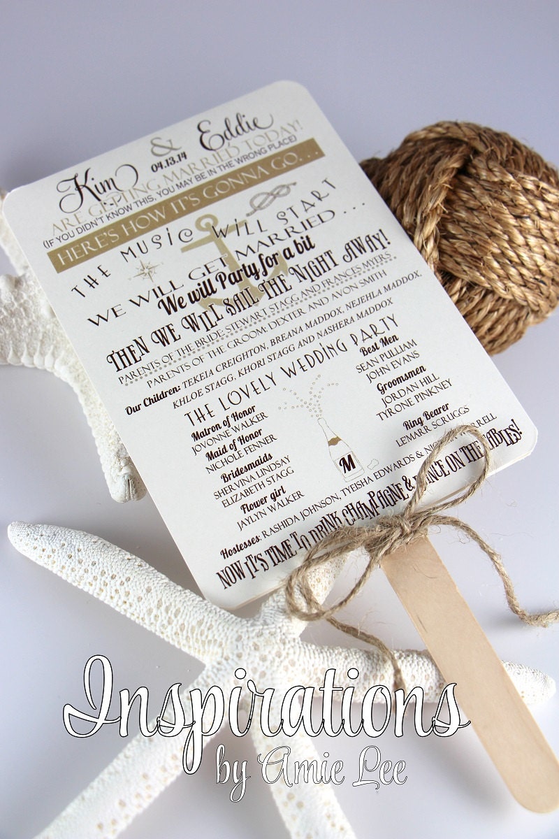 Wedding Program Fans – OnePaperHeart – Stationary & Invitations