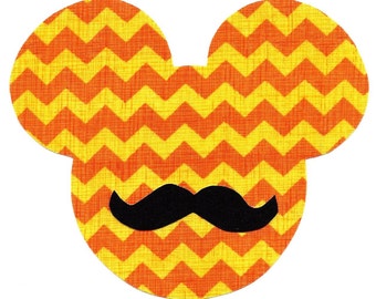Mickey Mouse with mustache iron on applique - DIY
