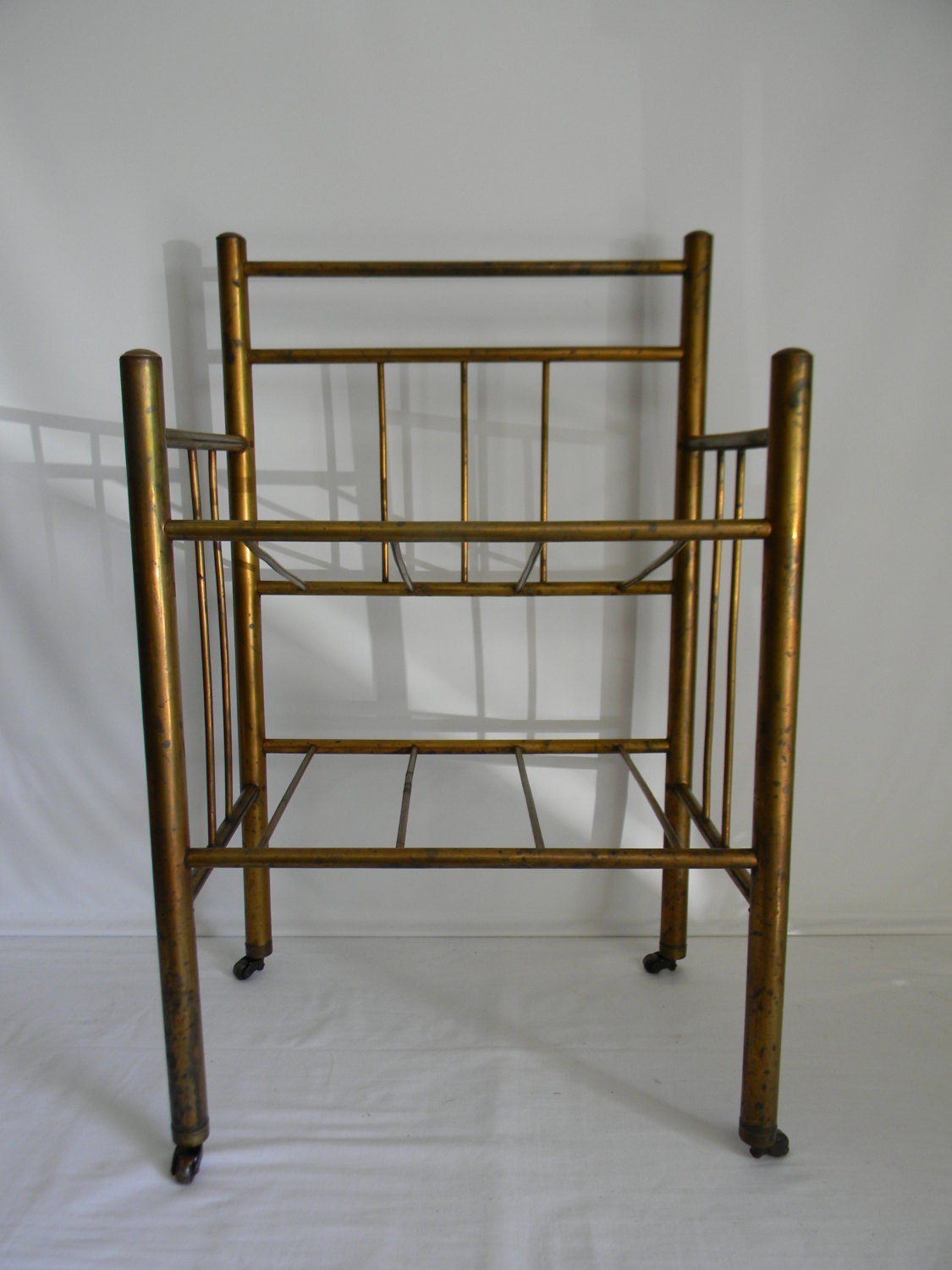 Vintage Brass Magazine or Book Stand Rack Furniture Home Decor – Haute ...