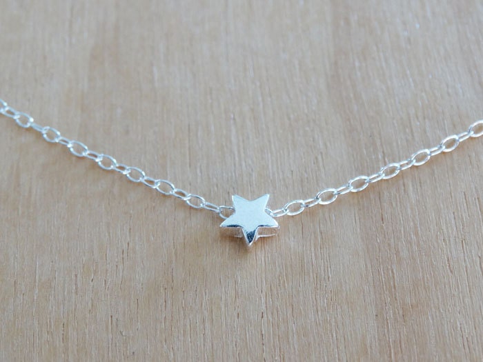 Tiny Silver Star Necklace Sterling Silver by tinysilver on Etsy