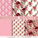 Pink Rose Digital Paper Rose Digital Paper Pack Pink Floral