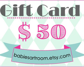 Popular items for 50 dollar gift card on Etsy