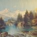Thomas Moran Offset Lithograph View of the Rocky Mountains