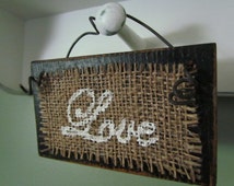 Popular items for wood and burlap sign on Etsy