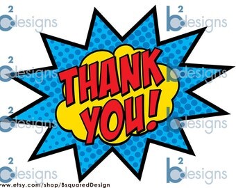 Superhero Cupcake Toppers Boom Bam Zap Pow and by BsquaredDesign