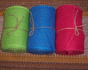 Popular items for blue burlap ribbon on Etsy
