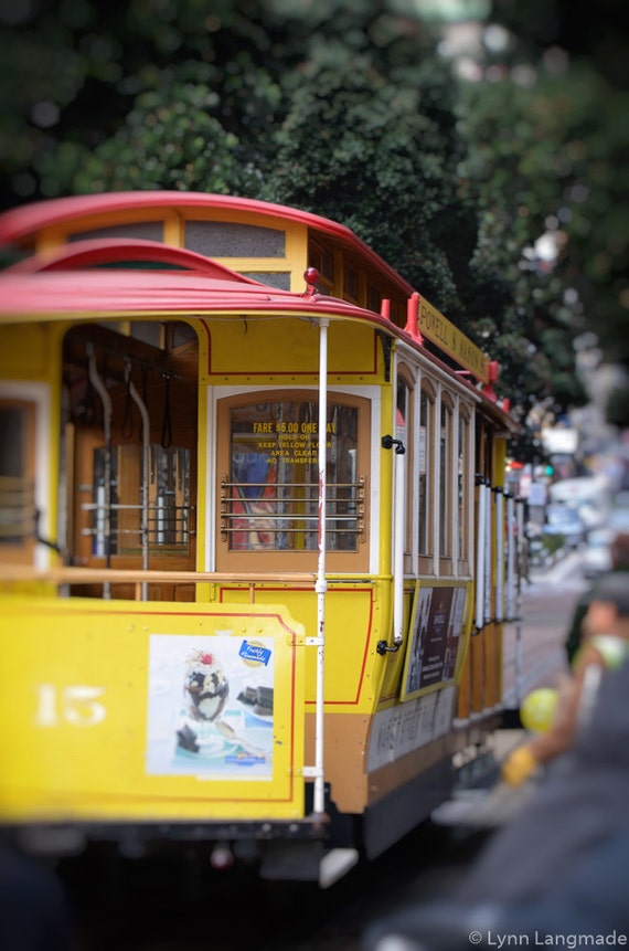 San Francisco Photography yellow cable car san francisco art