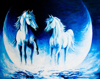 Popular items for moon horse on Etsy