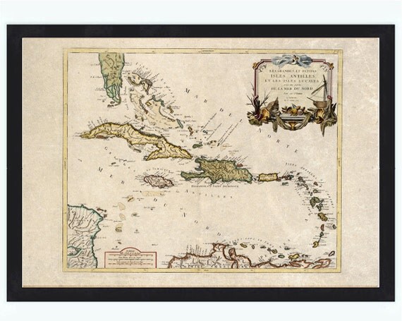 Old Map of Antilles Bahamas Bahama Islands 1779 by OldCityPrints
