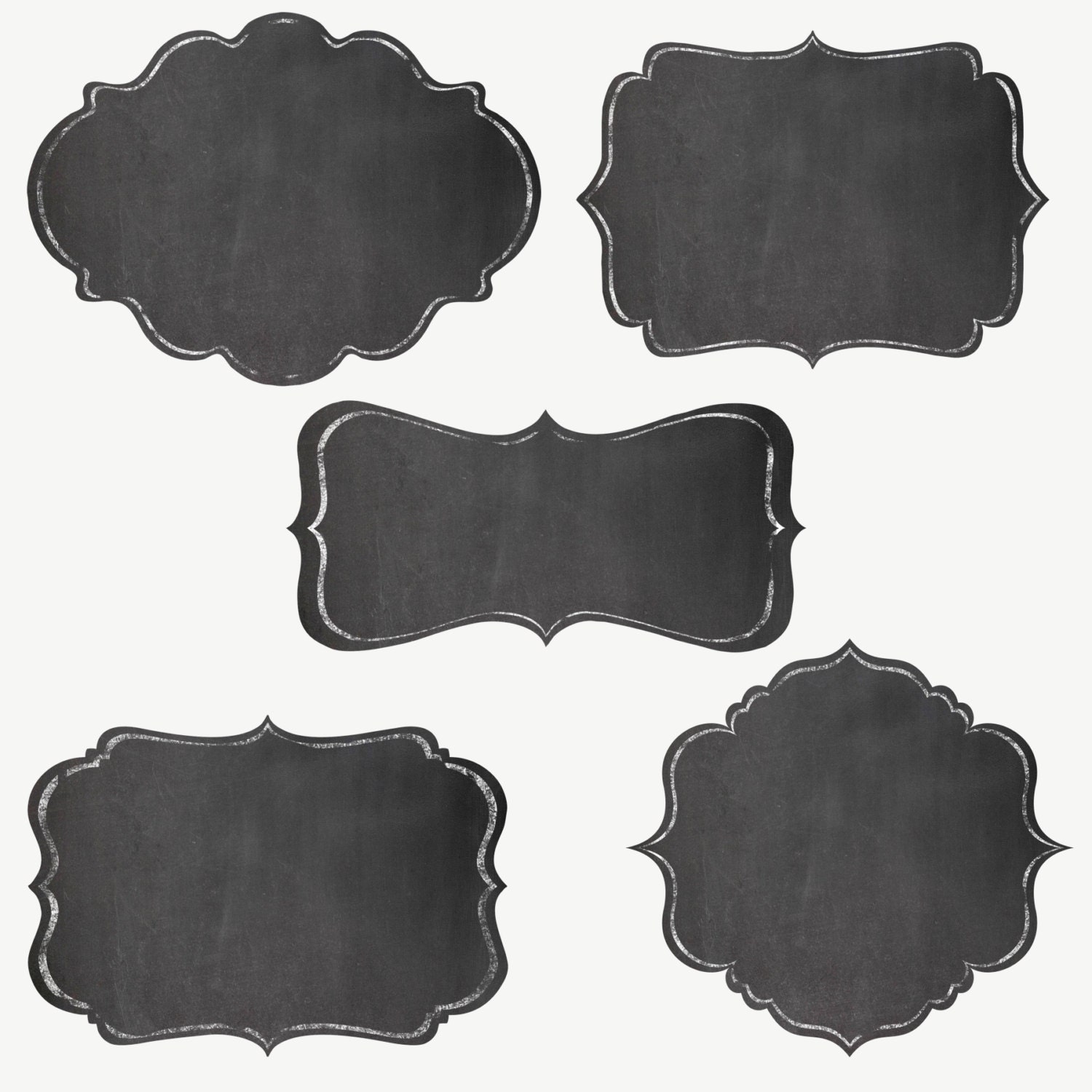 Colorful Border With Blank Chalkboard Labels