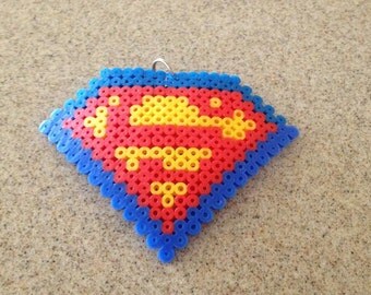 Superman Perler Bead Keychain
