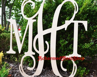 Wooden Monogram Home Decor-Wedding by ACharmedNest on Etsy