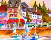 Tropical Beach Art by Ellen Negley by NegleyWatercolors on Etsy