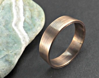 rustic bronze ring rustic mens ring bronze square hammered