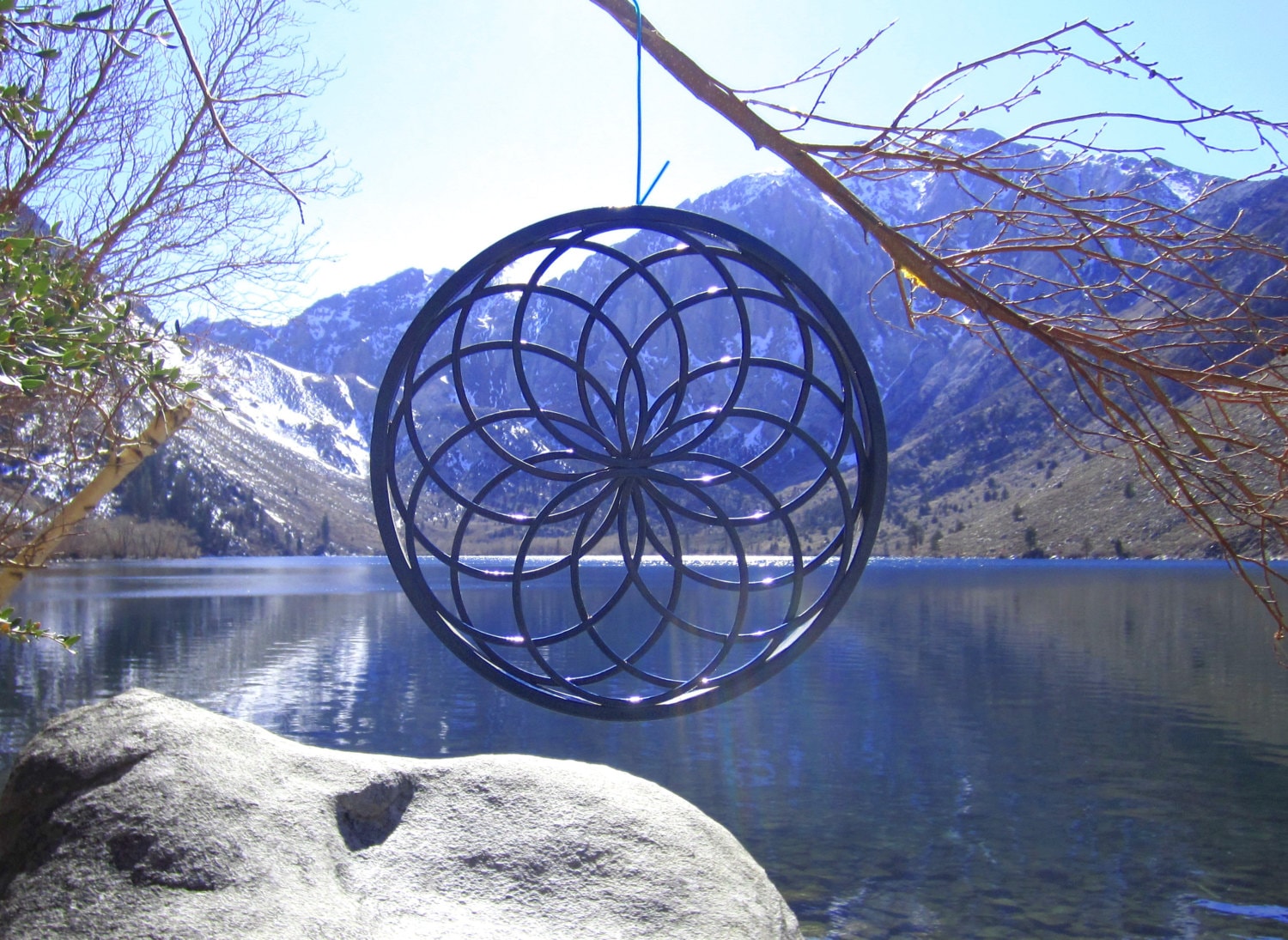 Tube Torus Sacred Geometry Mandala Blue