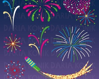 Fireworks clipart | Etsy