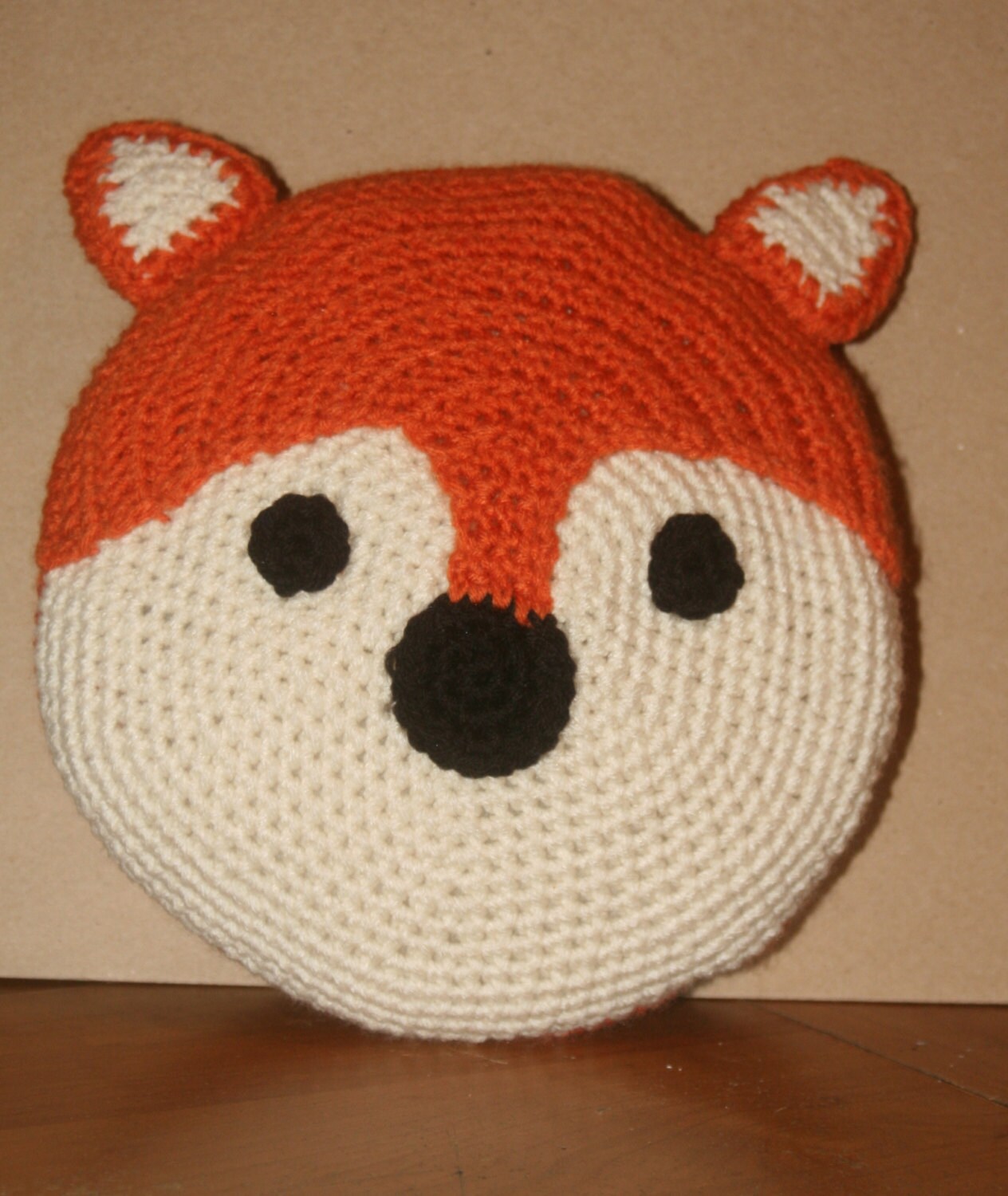 Crochet Fox Head Pillow