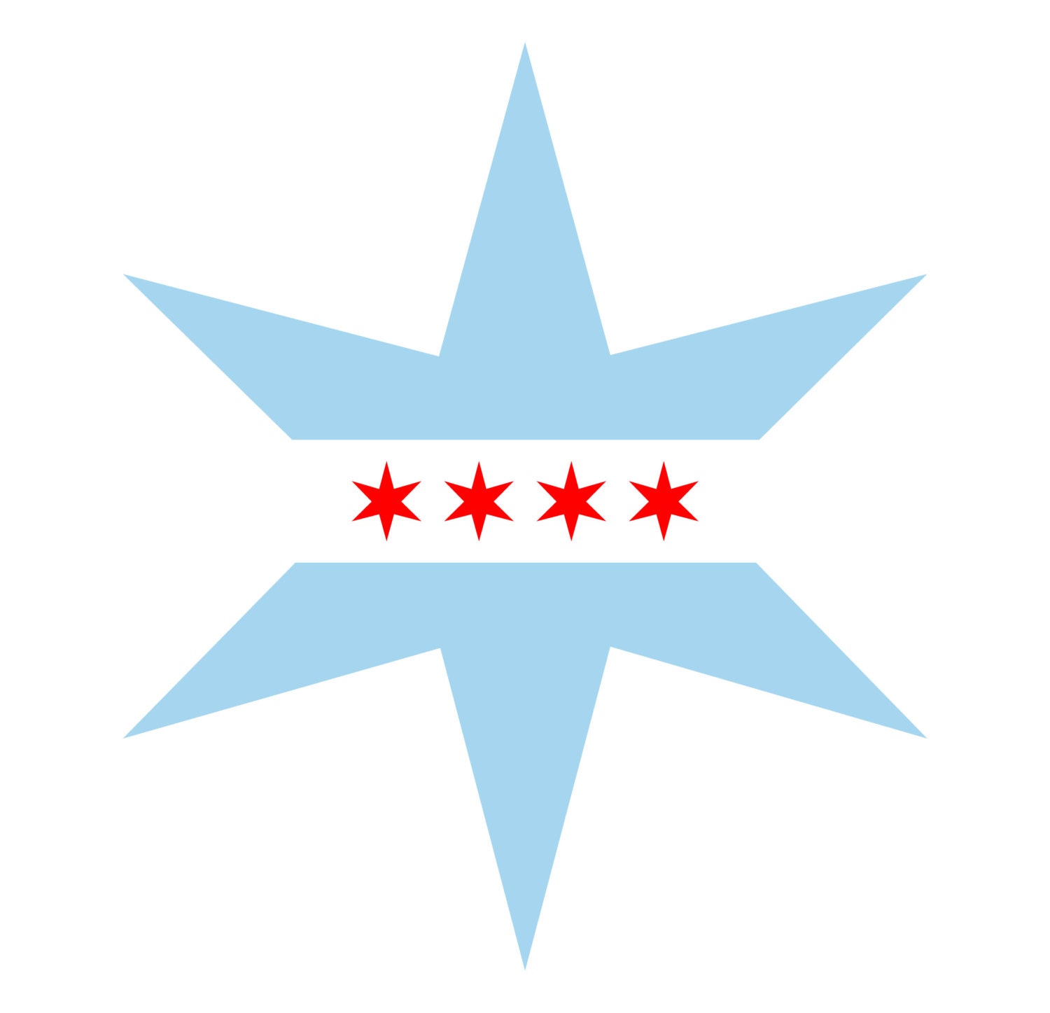 Chicago Flag Star POSTER by LavenderInkStudio on Etsy