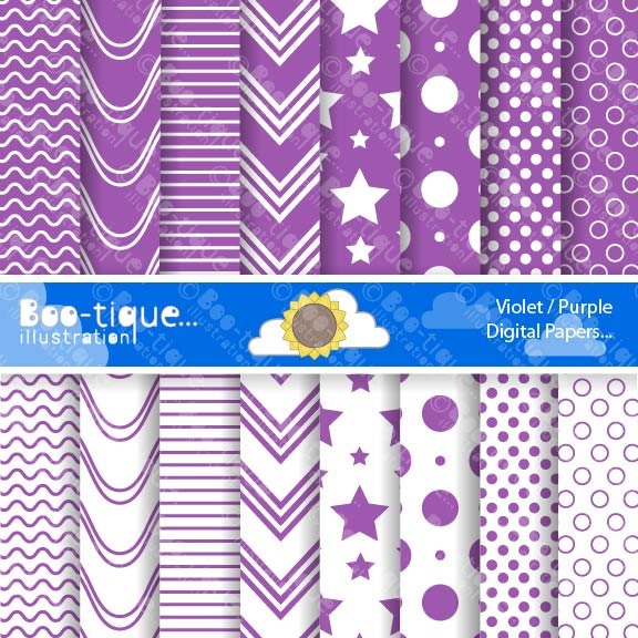 Purple Digital Scrapbook Papers for Instant Download. Purple Digital ...