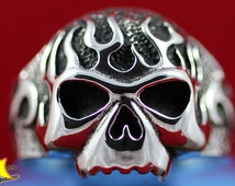 Unique flaming skull related items | Etsy