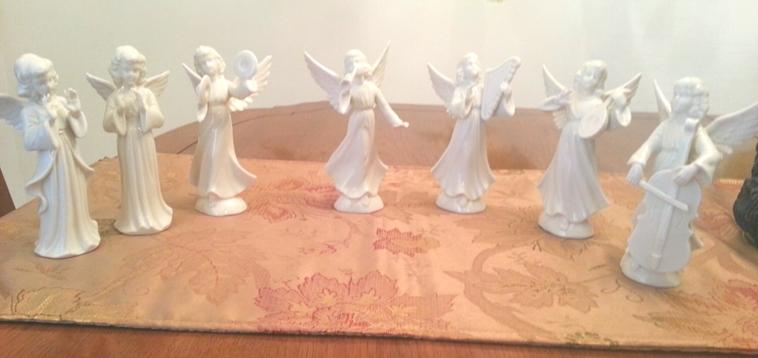 Dresden Angel Musicians Porcelain Figurines Set of 7 1962