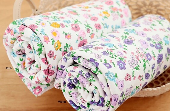 French Baby Terry Knit Fabric Mini Flower in 2 by FabricBonita